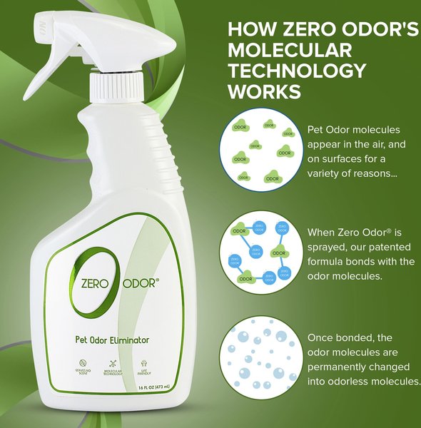 ZERO ODOR Pet Odor Eliminator Spray, 16-fl oz bottle - Chewy.com