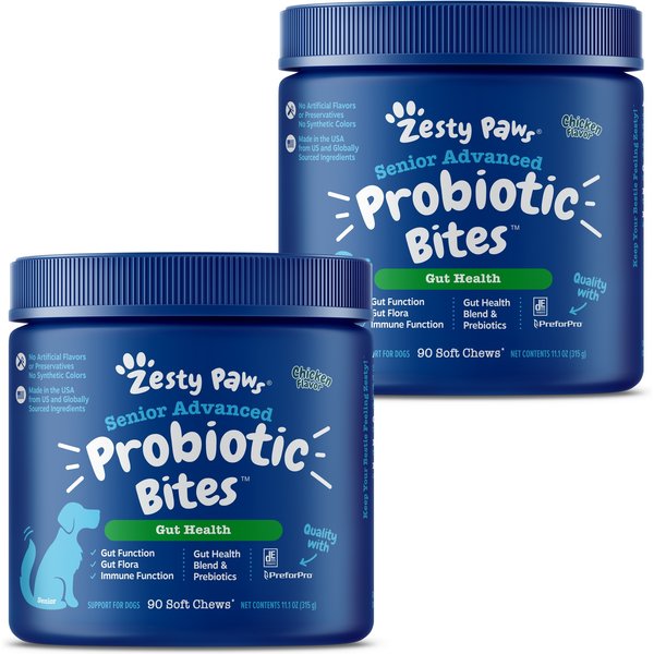 ZESTY PAWS Advanced Vision Bites Chicken Flavored Soft Chews Vision ...
