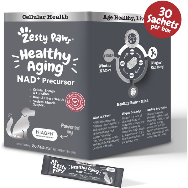 ZESTY PAWS Healthy Aging NAD+ Precursor Cellular Energy, Brain & Heart ...
