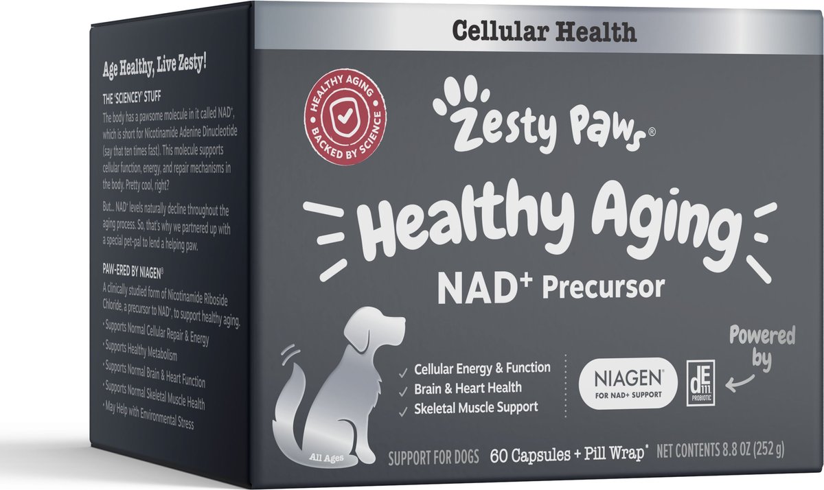 ZESTY PAWS Healthy Aging NAD+ Precursor Cellular Energy, Brain & Heart ...