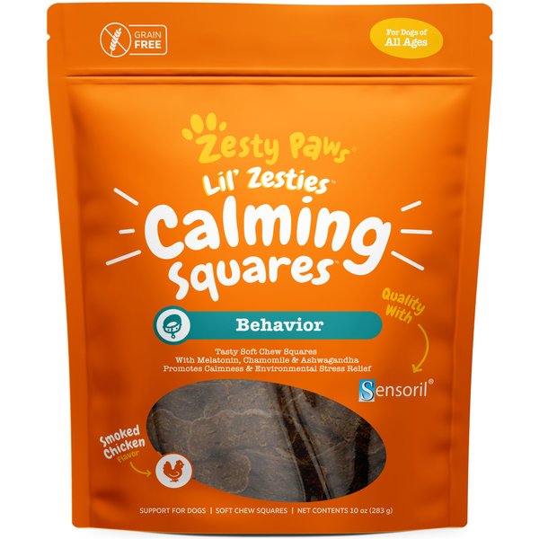 ZESTY PAWS Lil' Zesties Calming Squares Chicken Flavored Soft Chews ...