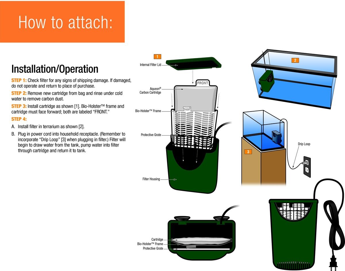ZILLA Aquatic Reptile Internal Aquarium Filter, 20-gal - Chewy.com