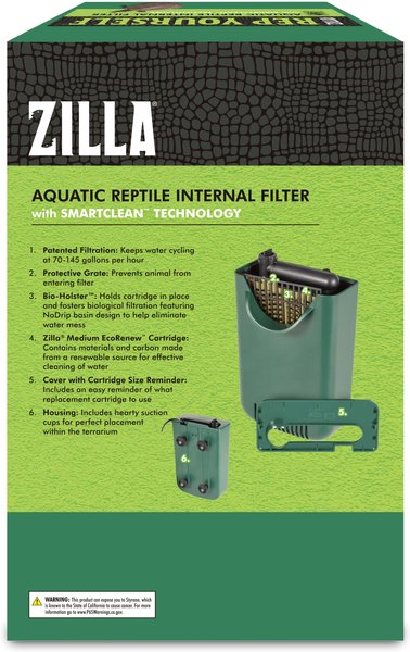ZILLA Aquatic Reptile Internal Filter with SmartClean Technology ...