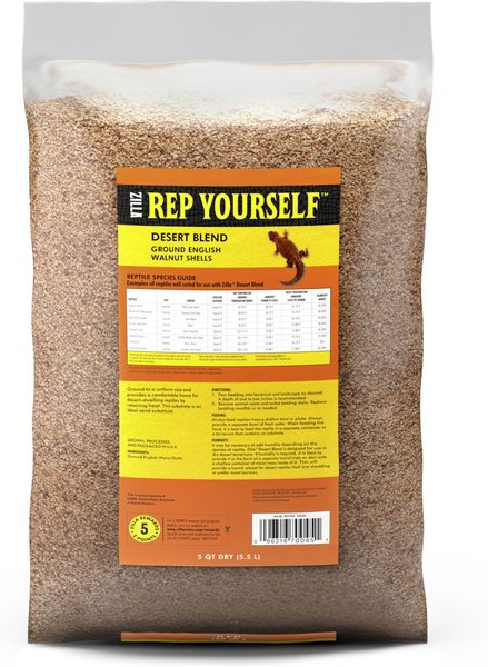 ZILLA Ground English Walnut Shell Reptile Bedding, 5-qt bag - Chewy.com
