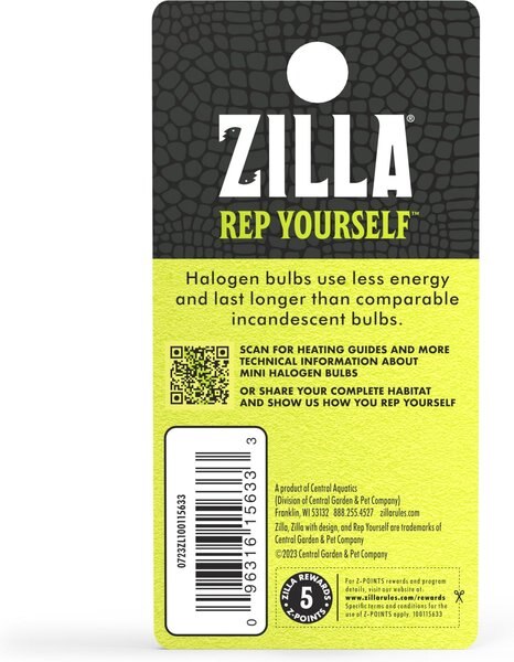 Zilla Mini Compact Fluorescent Bulb Zilla 2-Pack Reptile Terrarium Heat Lamps - Mini Halogen ...