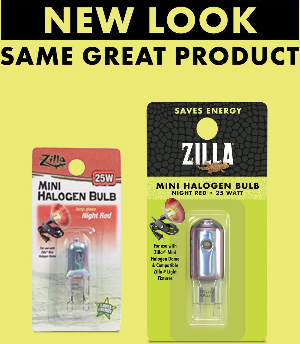 ZILLA Light & Heat Mini Halogen Bulb for Reptile Terrariums, Night Red ...
