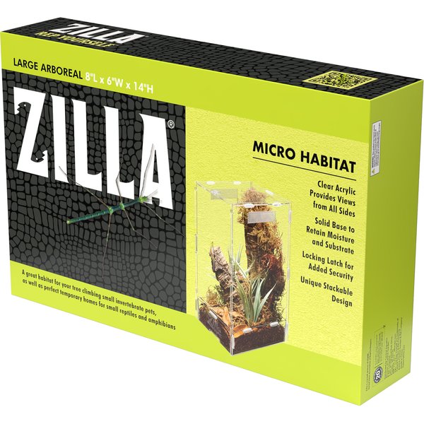 ZILLA Micro Habitat Terrariums with Locking Latch Arboreal, Large ...
