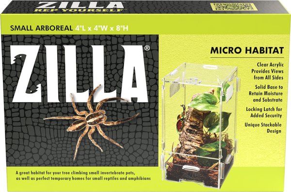 ZILLA Micro Habitat Terrariums with Locking Latch Arboreal, Small ...