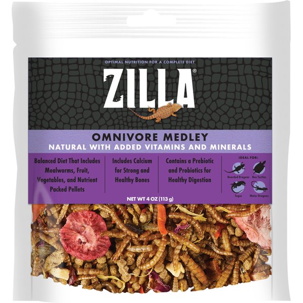 ZILLA Reptile Munchies Omnivore Mix Lizard Food, 4-oz bag - Chewy.com