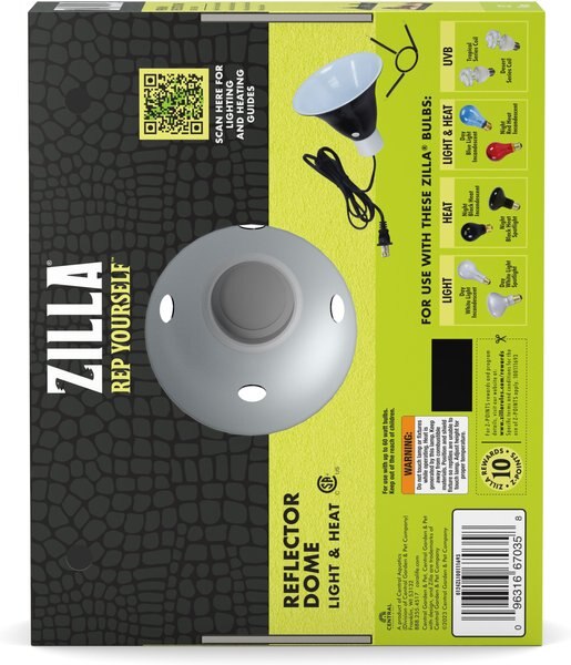 ZILLA Premium Reflector Light & Heat Black Ceramic Dome Lighting ...