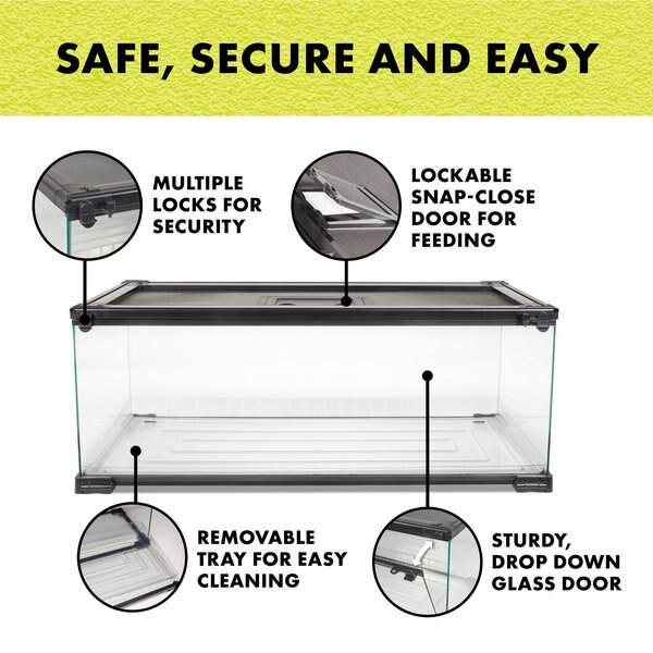 ZILLA QuickBuild Terrarium with Easy Clean Bedding Tray, Black, 30-in - Chewy.com