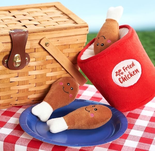 ZIPPYPAWS Burrow Hide & Seek Plush Dog Toy, Bucket of Chicken - Chewy.com