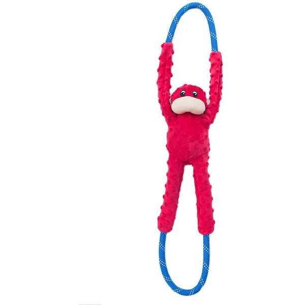 ZIPPYPAWS Monkey RopeTugz Plush & Rope Dog Toy, Red - Chewy.com