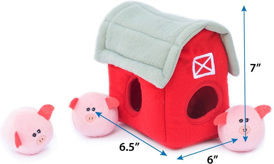 ZIPPYPAWS Zippy Burrow Pig Barn Dog Toy - Chewy.com