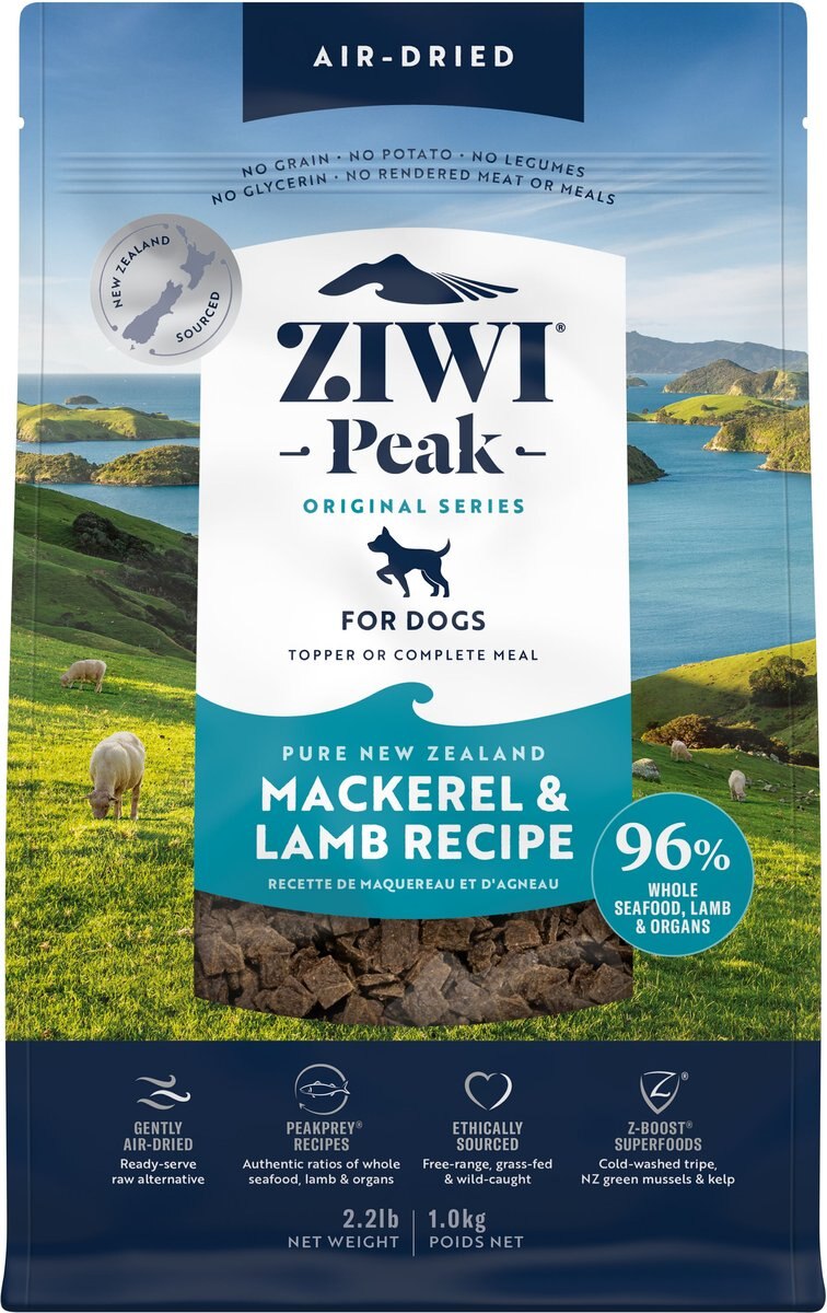 ZIWI Peak Mackerel & Lamb Grain-Free Air-Dried Dog Food, 35.2-oz bag - Chewy.com