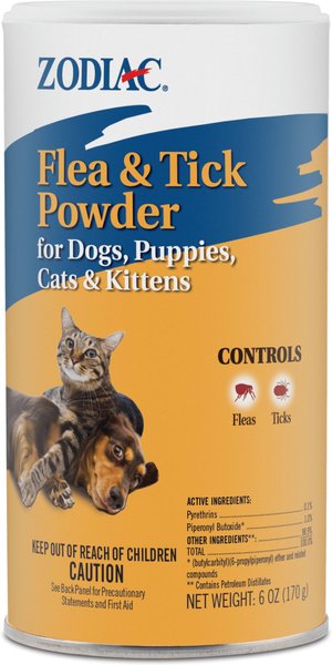 ZODIAC Flea & Tick Powder for Dogs, Puppies, Cats & Kittens, 6-oz ...