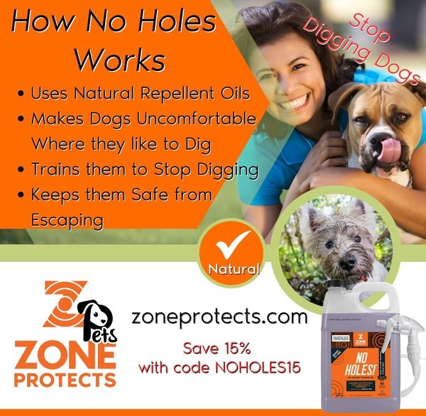 ZONE PROTECTS No Holes! Dog Digging Prevention Spray, 1-gal bottle ...