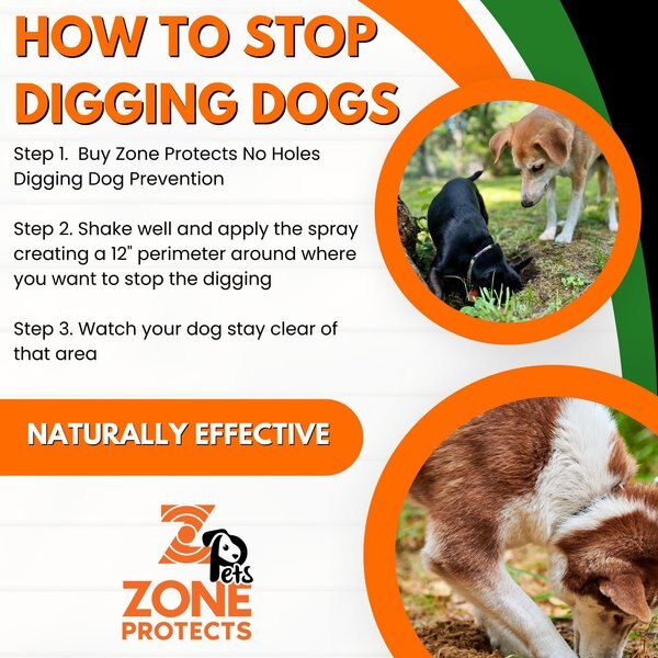 ZONE PROTECTS No Holes! Dog Digging Prevention Spray, 1-gal bottle ...