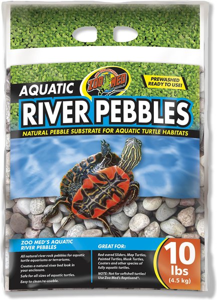 ZOO MED Aquatic River Turtle Tank Pebbles, 10-lb bag - Chewy.com