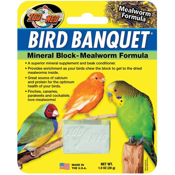 ZOO MED Bird Banquet Mealworm Formula Mineral Block, 1-oz pouch - Chewy.com