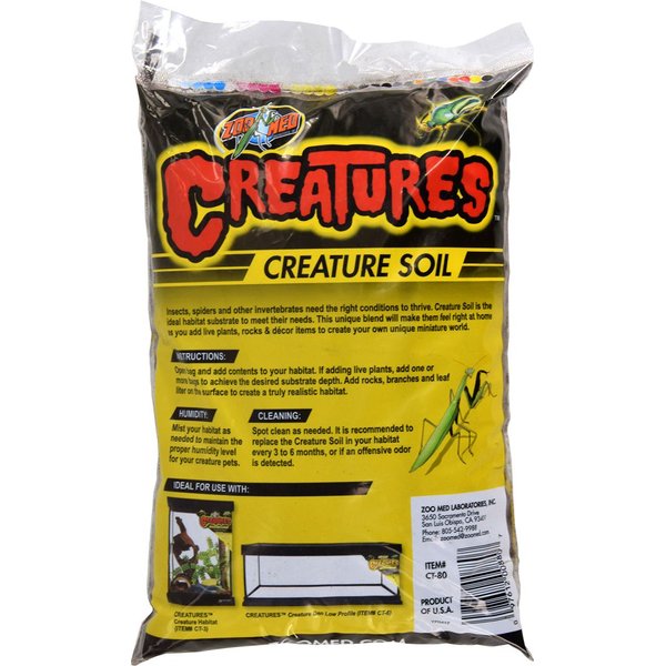 ZOO MED Creatures Soil Reptile Habitat Substrate, 1-qt bag - Chewy.com