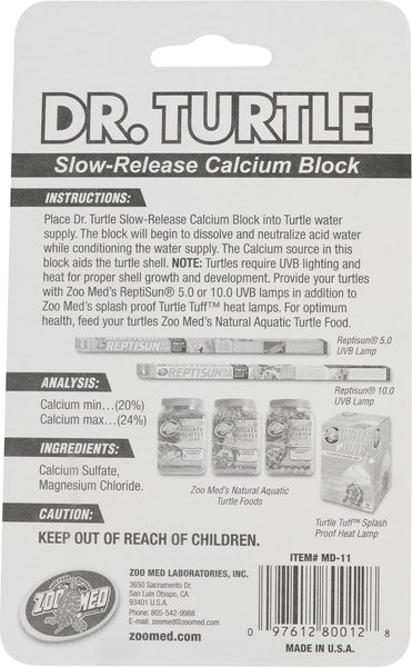 ZOO MED Dr. Turtle Slow-Release Calcium Block Turtle Supplement - Chewy.com