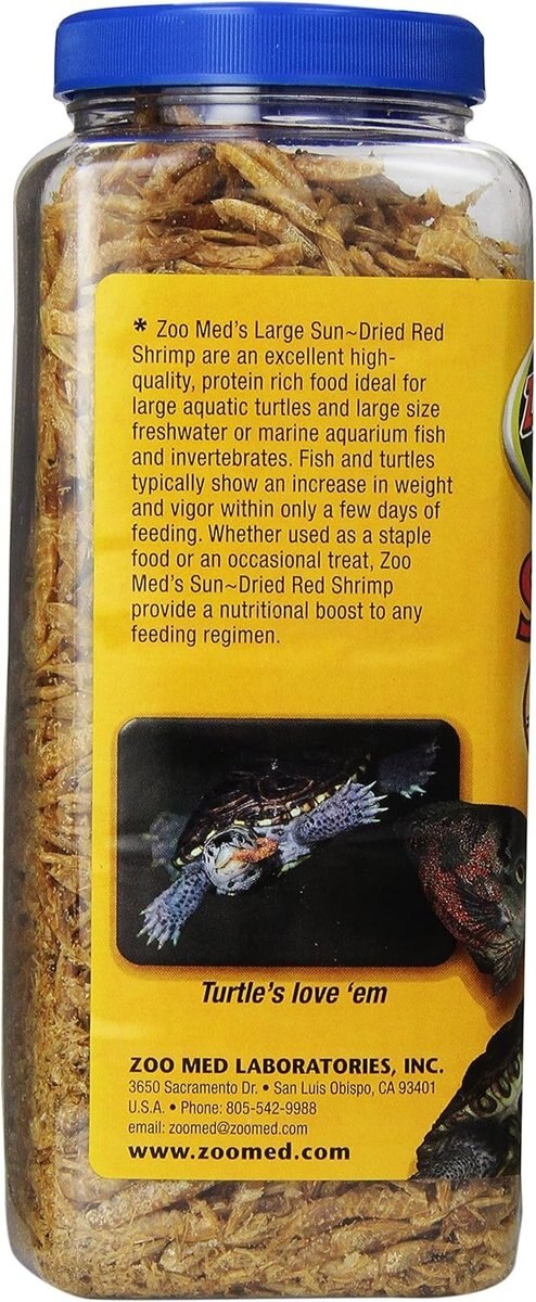 ZOO MED Large Sun-Dried Red Shrimp Turtle Treats, 5-oz jar - Chewy.com