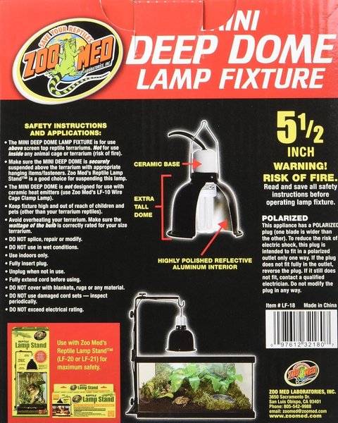 ZOO MED Mini Deep Dome Lamp Fixture - Chewy.com