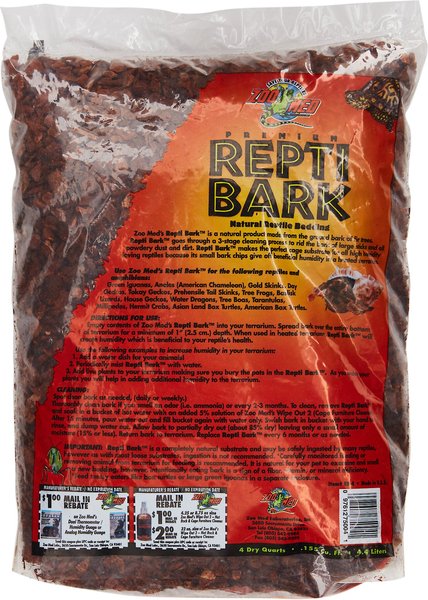 ZOO MED Premium Repti Bark Natural Fir Reptile Bedding, 4-qt bag ...