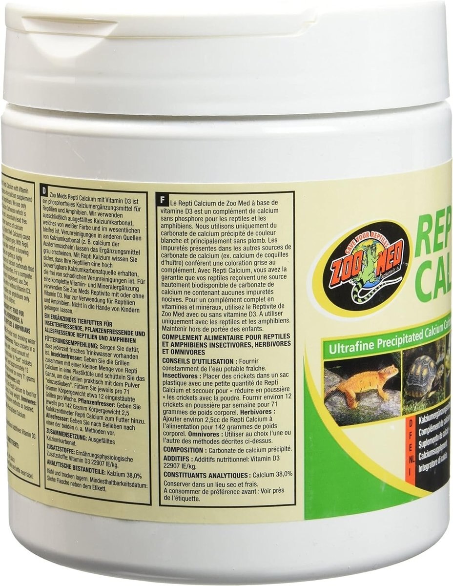 ZOO MED Repti Calcium with D3 Reptile Supplement, 8-oz jar - Chewy.com