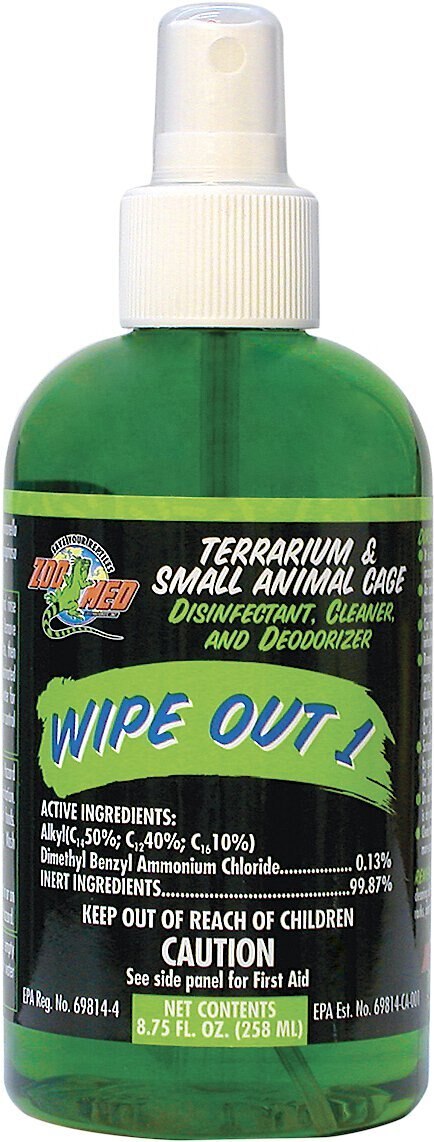 ZOO MED Wipe Out Terrarium & Small Animal Cage Cleaner, 8.75-fl oz ...