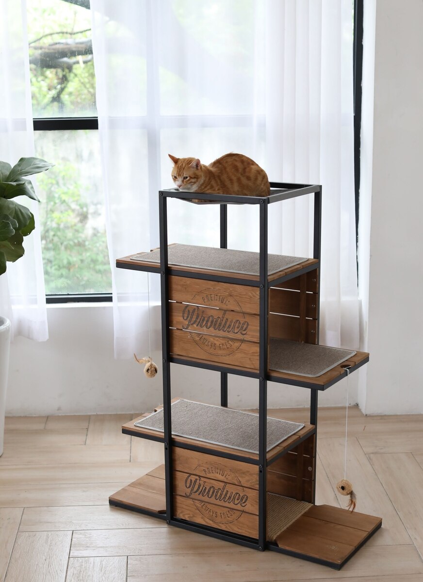 Discontinued - ZOOVILLA Country Crate Cat Tree, Brown - Chewy.com