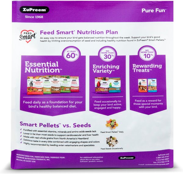 ZUPREEM Pure Fun Large Bird Dry Food, 2-lb bag - Chewy.com