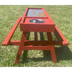 ZYLINA "Chick-nic" Picnic Table Chicken Feeder, Large, Red - Chewy.com