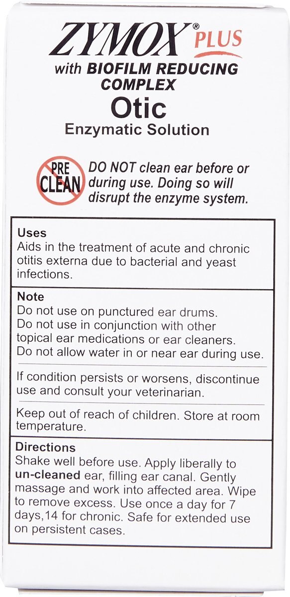 ZYMOX Plus Advanced Formula Otic Dog & Cat Ear Infection Solution, 1.25 ...