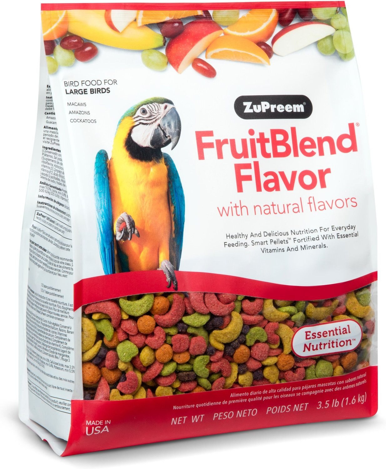 ZUPREEM FruitBlend with Natural Fruit Flavors Daily Large Bird Food, 3. ...