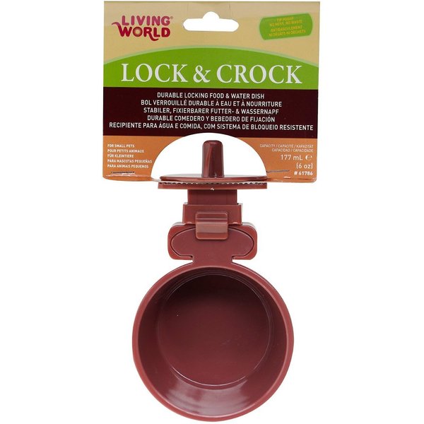 LIXIT Quick Lock Crock Small Animal Bowl, 20-oz, Granite - Chewy.com