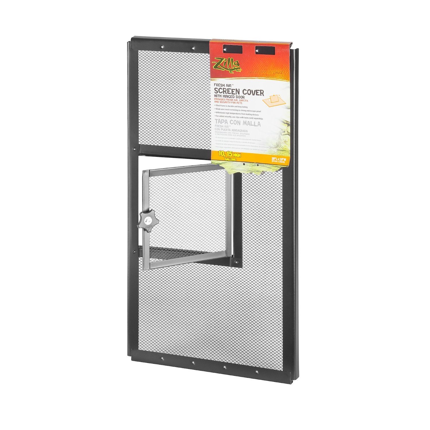 ZILLA Fresh Air Screen Cover with Hinged Door for Terrariums, 20-in ...