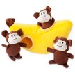 ZIPPYPAWS Burrow Squeaky Hide & Seek Plush Dog Toy, Monkey 'n Banana ...