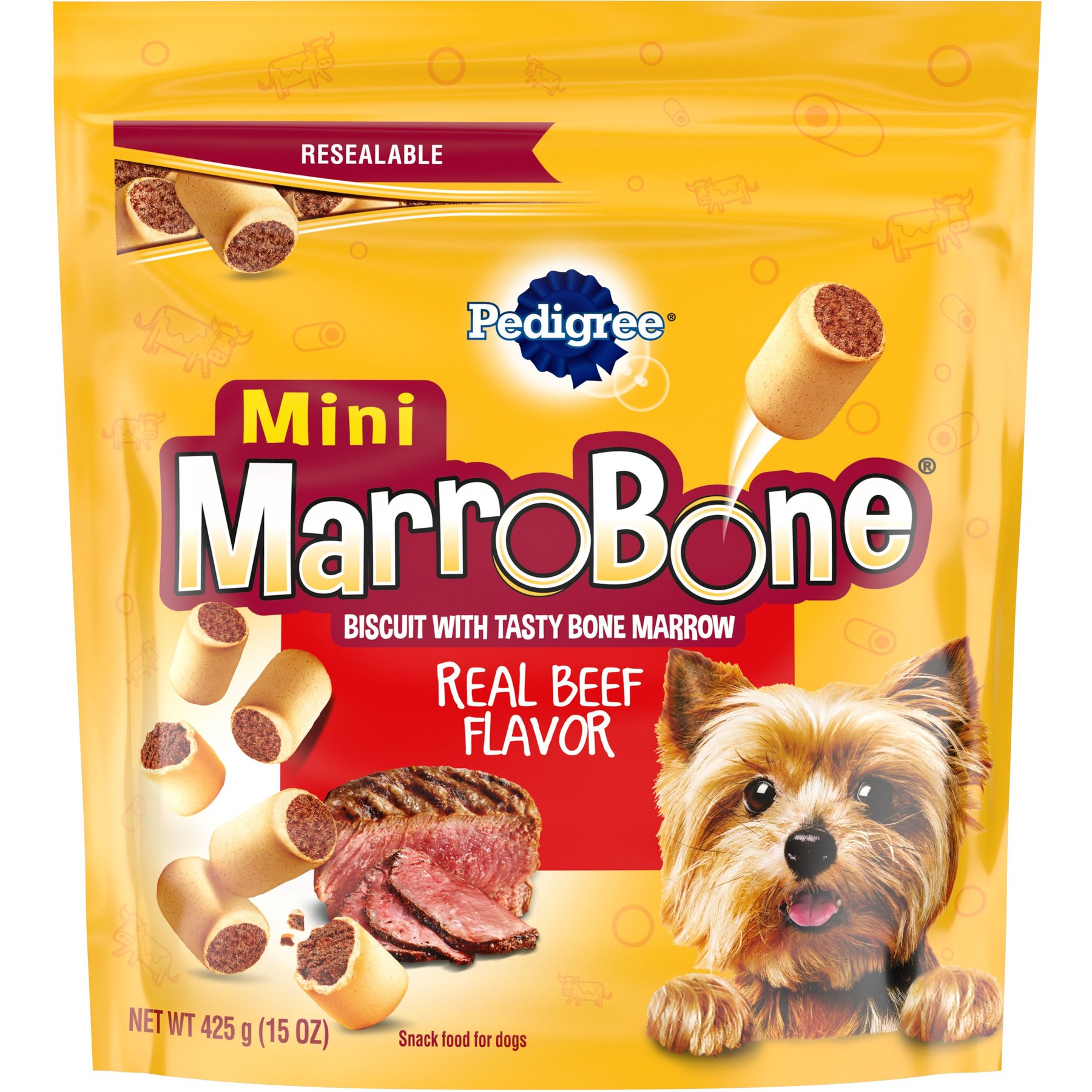 PEDIGREE Mini Marrobone Real Beef Flavor Biscuit Dog Treats, 15-oz bag ...