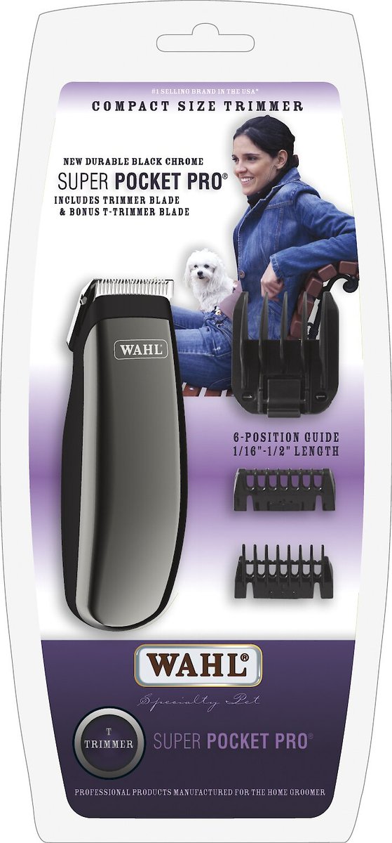 WAHL Super Pocket Pro Pet Trimmer, Black Chrome - Chewy.com