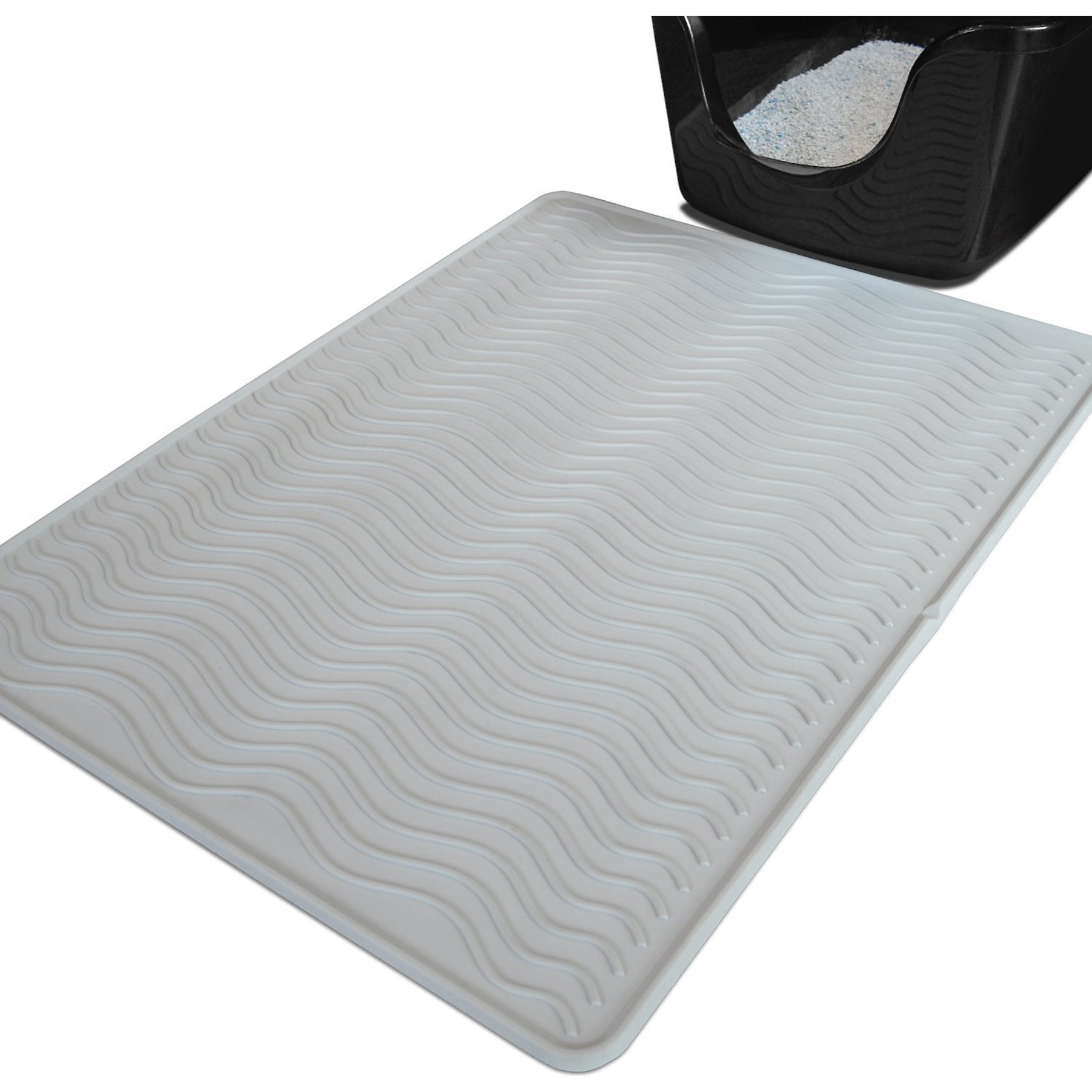 PETFUSION ToughGrip Gray Cat Litter Mat, X-Large - Chewy.com