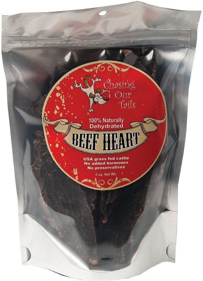 CHASING OUR TAILS Dehydrated Beef Heart Dog Treats, 5-oz bag - Chewy.com