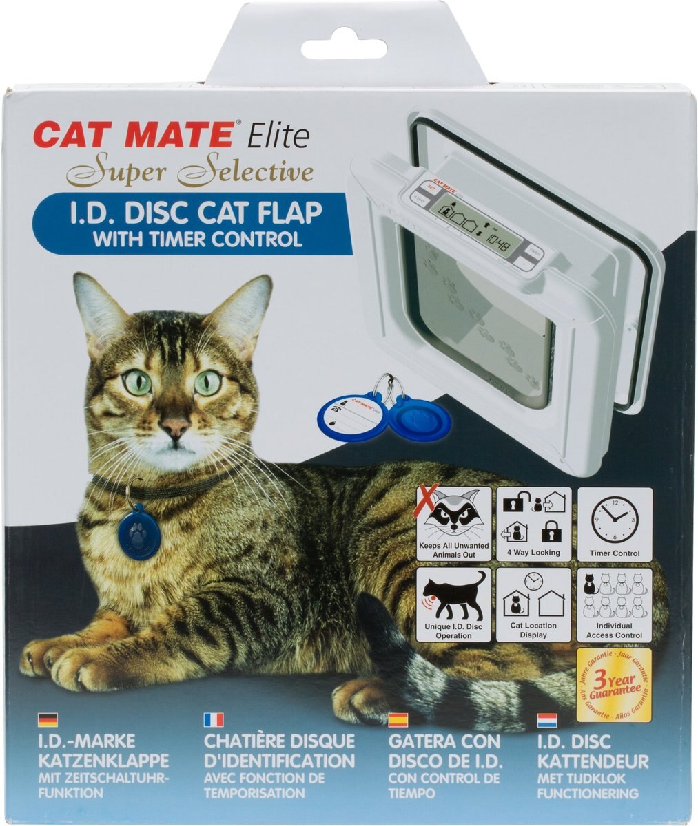 CAT MATE Elite Super Selective I.D. Disc Cat Flap, White - Chewy.com