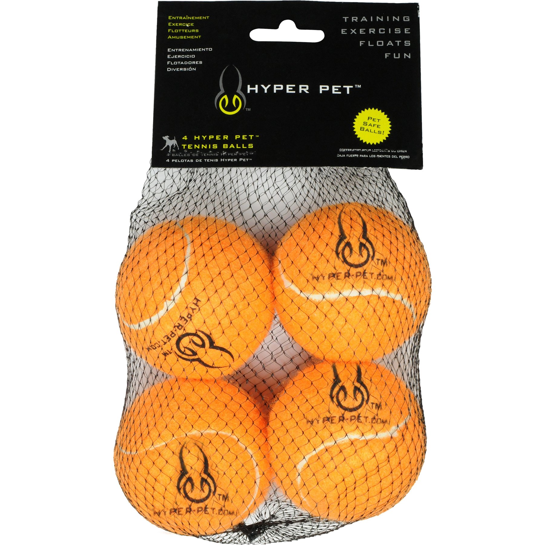 HYPER PET 4 Pack of Balls for Dogs, Orange, Regular - Chewy.com