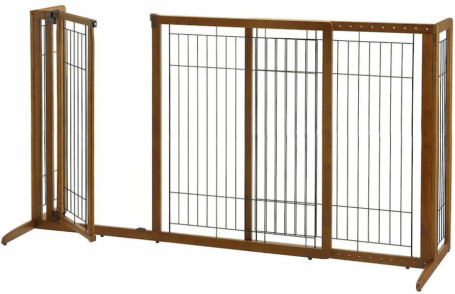 RICHELL Deluxe Freestanding Gate with Door for Dogs & Cats, Large ...