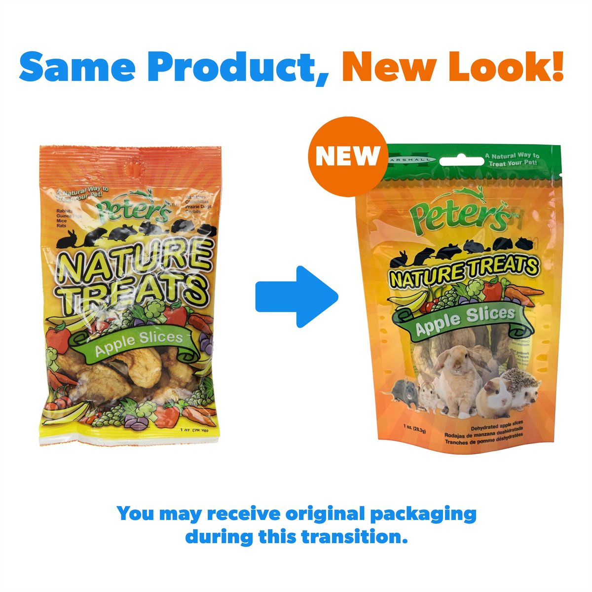 PETER'S Apple Slices Small Animal Nature Treats, 1-oz bag - Chewy.com