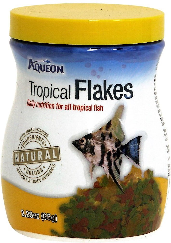 AQUEON Tropical Flakes Freshwater Fish Food, 2.29-oz jar - Chewy.com