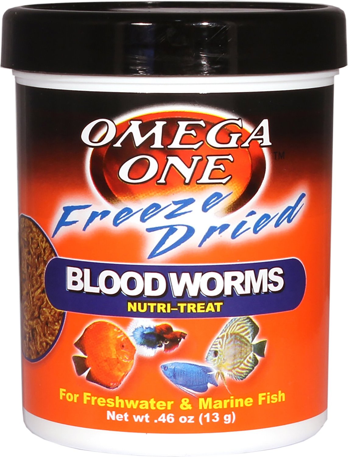 OMEGA ONE Freeze-Dried Blood Worms Freshwater & Marine Fish Treat, .46 ...