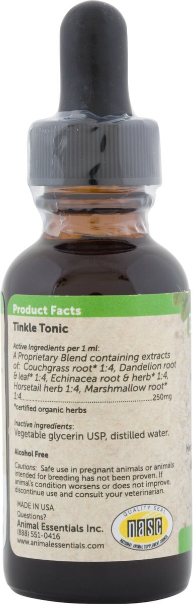 ANIMAL ESSENTIALS Tinkle Tonic Herbal Dog & Cat Supplement, 1-fl oz ...